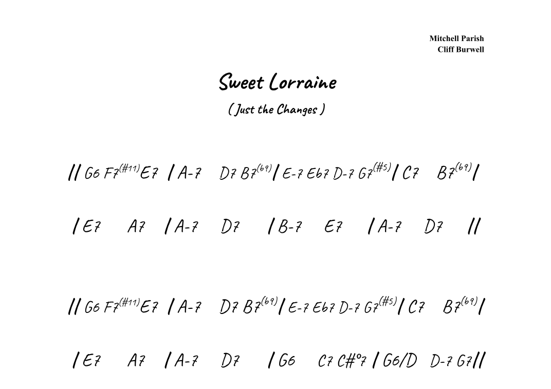 Sweet Lorraine (arr. Bronson Ferdinand Wright) by Mitchell Parish Sheet ...