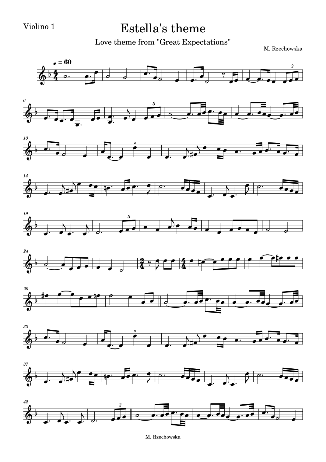 Estella’s theme - Great Expectations by Patrick Doyle Sheet Music for ...