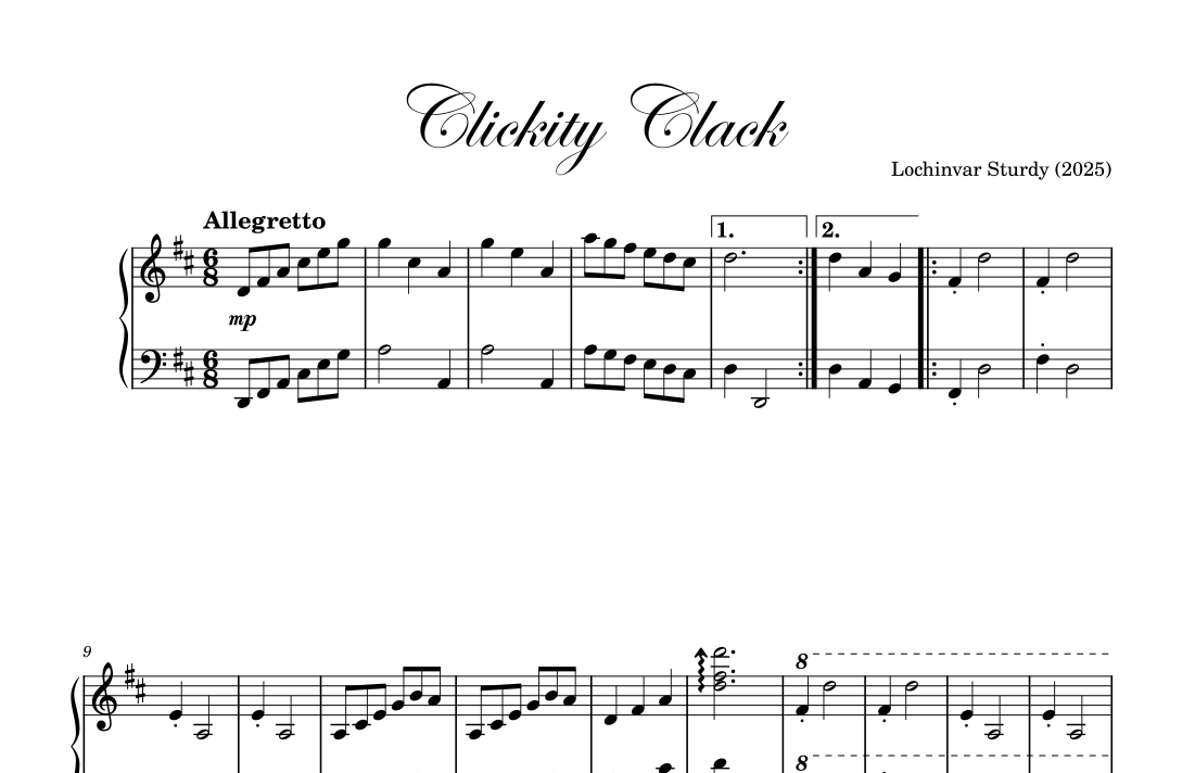 Clickity Clack by Lochinvar Sturdy Sheet Music for Piano Solo at Sheet ...