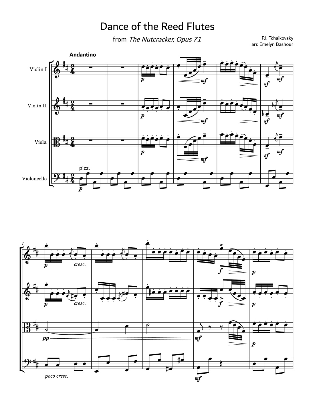 Dance of the Reed Flutes from the Nutcracker (arr. Emelyn Bashour) by ...