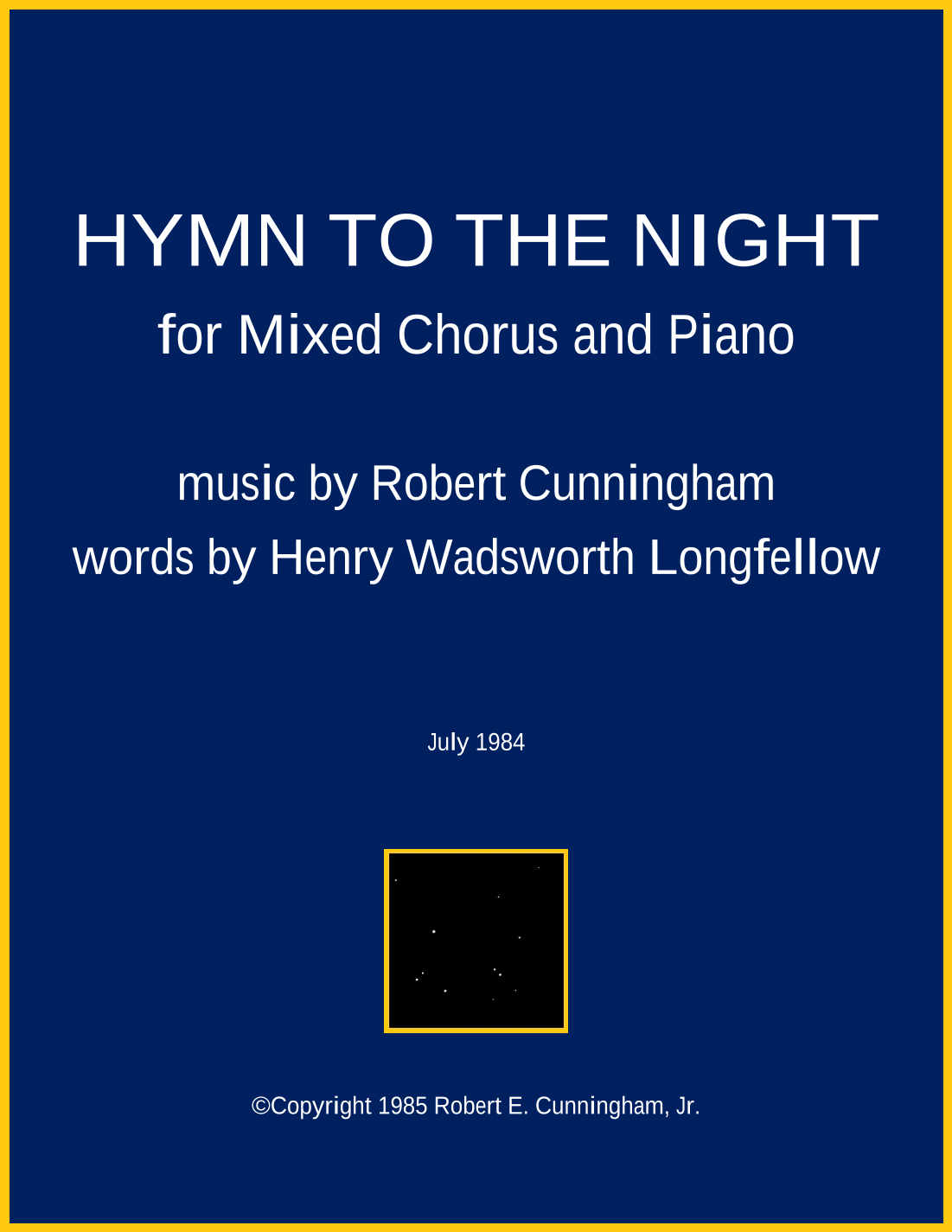 Hymn to the Night von Robert Cunningham Noten zum Chor SATB bei Sheet ...