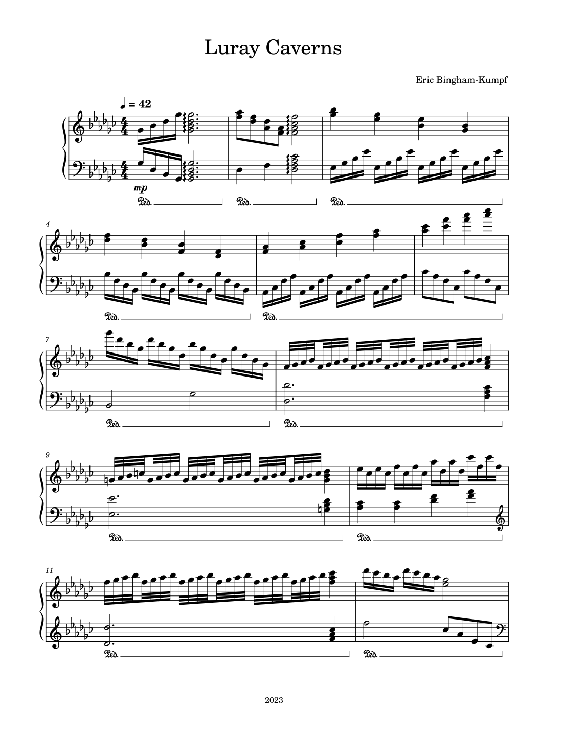 Luray Caverns by Eric Bingham-Kumpf Sheet Music for Piano Solo at Sheet ...