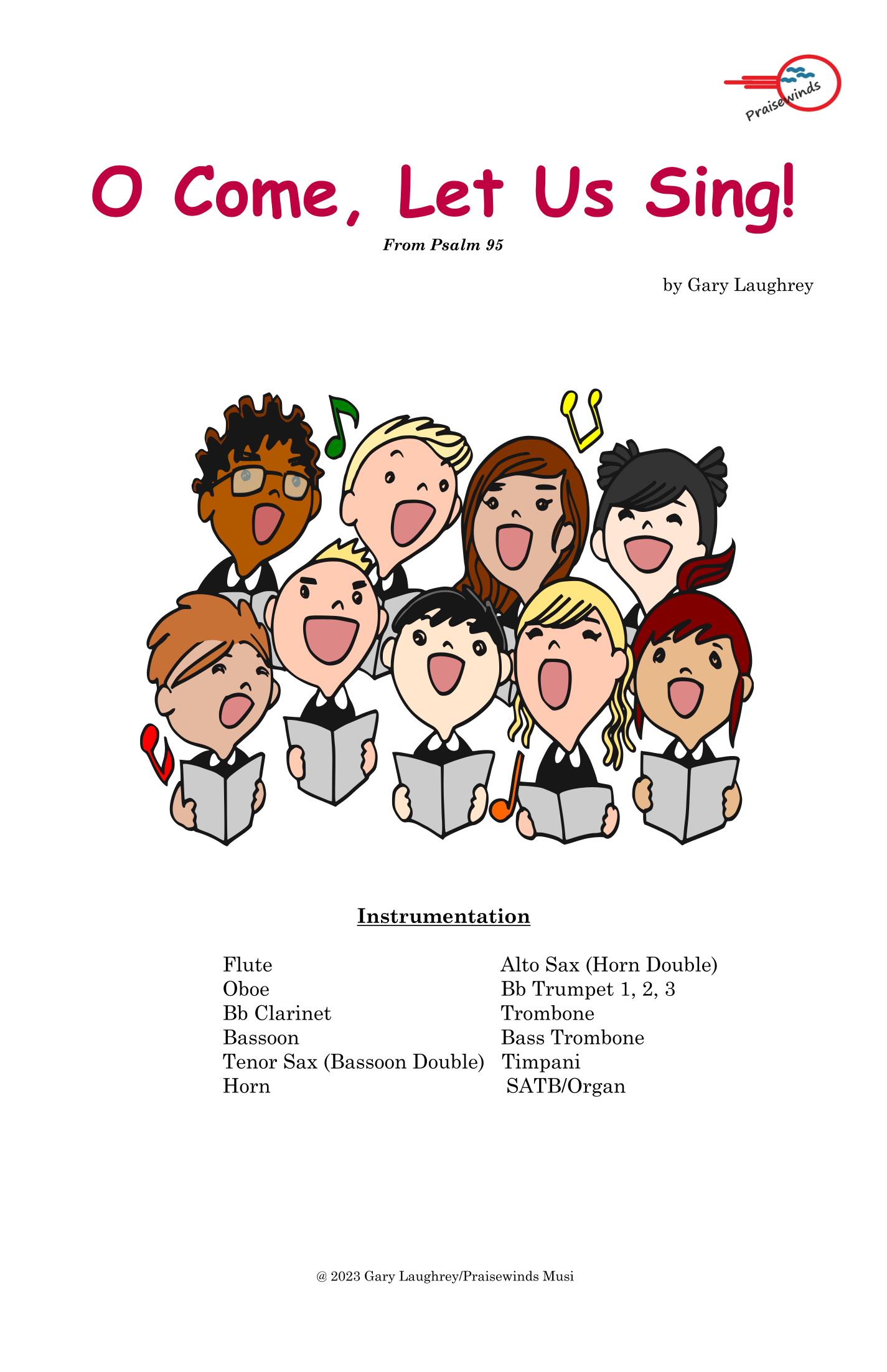 O Come, Let Us Sing! (Psalm 95: 1-7) by Gary Laughrey Sheet Music for ...