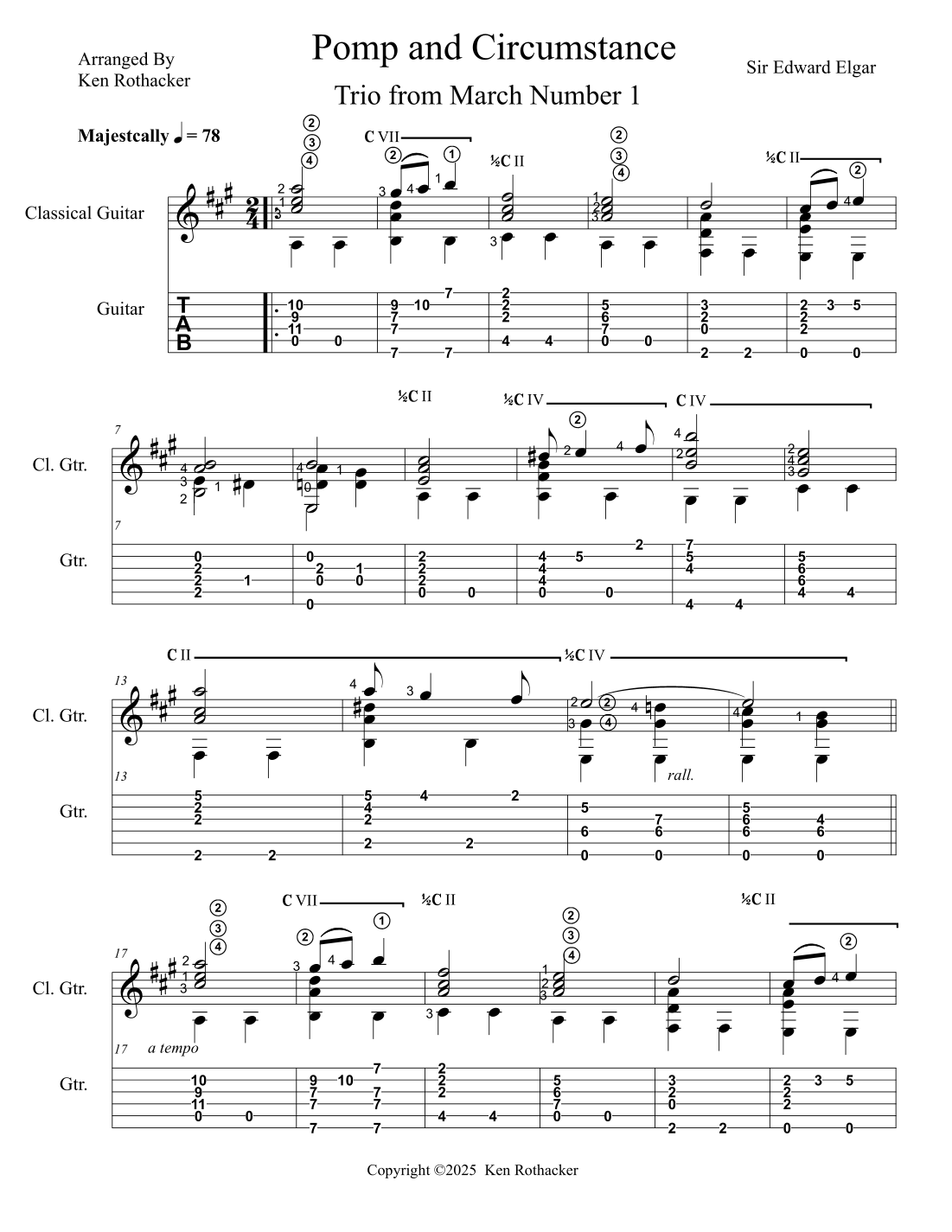 Pomp and Circumstance (arr. Ken Rothacker) by Ken Rothacker Sheet Music ...
