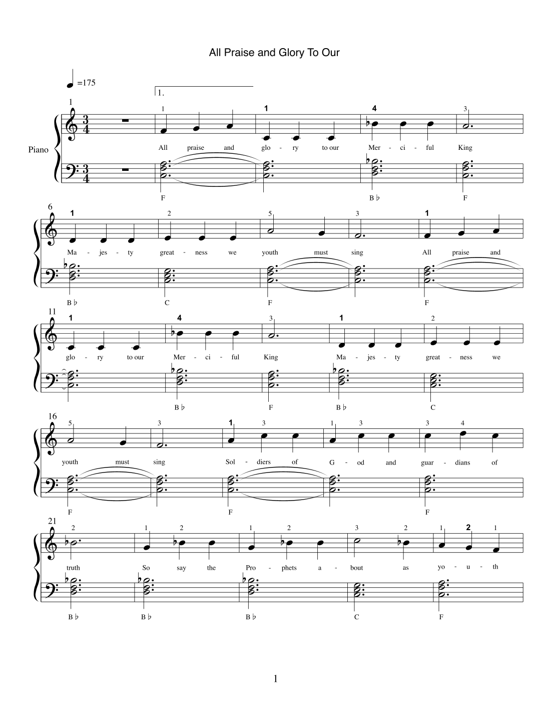 All Praise And Glory (arr. Joanna Vasanth) by Henry Francis Lyte Sheet ...