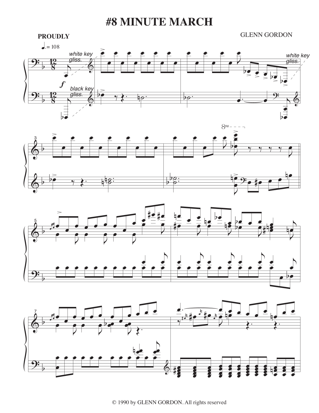 Minute March par Glenn Gordon Partitions pour Piano solo sur Sheet ...