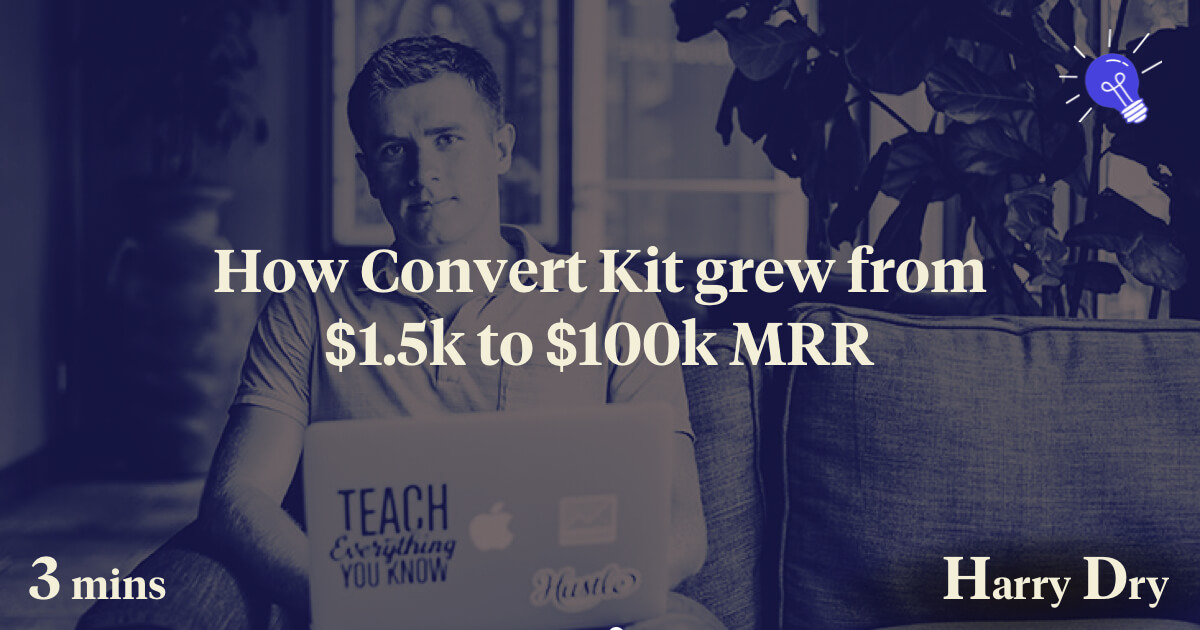 How Convert Kit grew from $1.5k to $100k MRR
