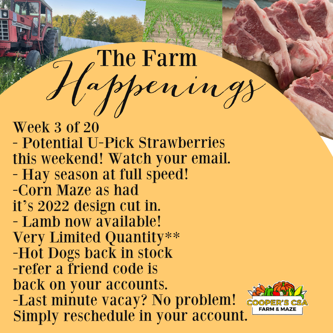 "Pasture Raised Meat Share"-Coopers CSA Farm Farm Happenings June 21st ...