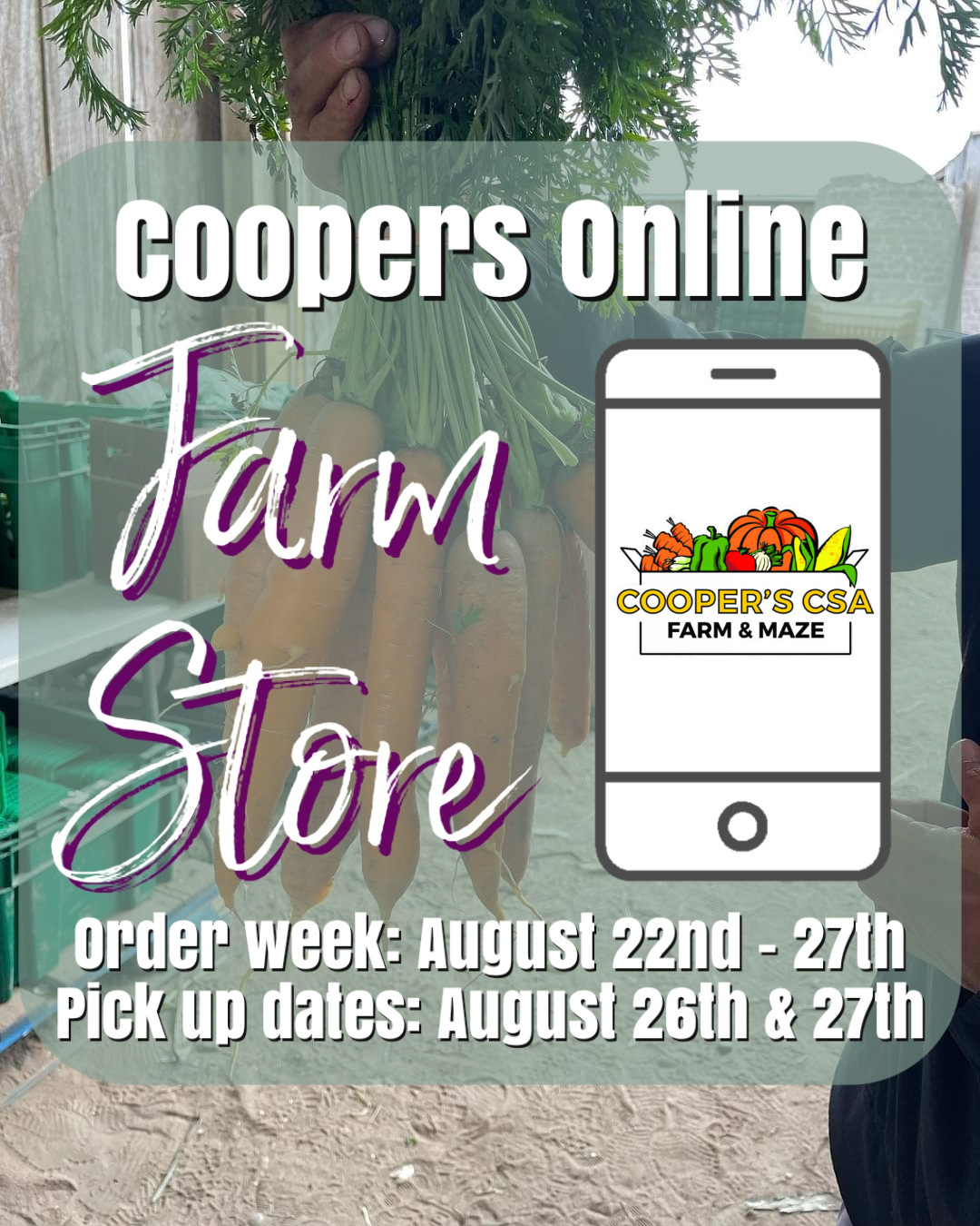 Coopers Farm Stand: Order Week August 22-27th - Farm Happenings at ...