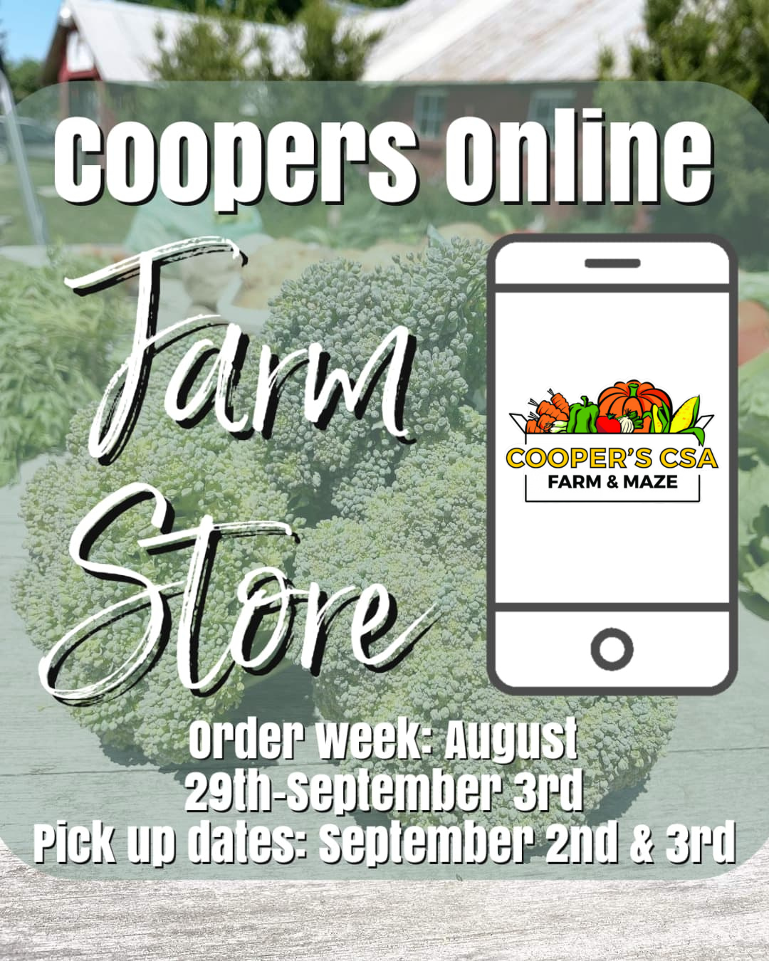 Coopers Online Farm Stand- August 29th-September 3rd - Farm Happenings ...