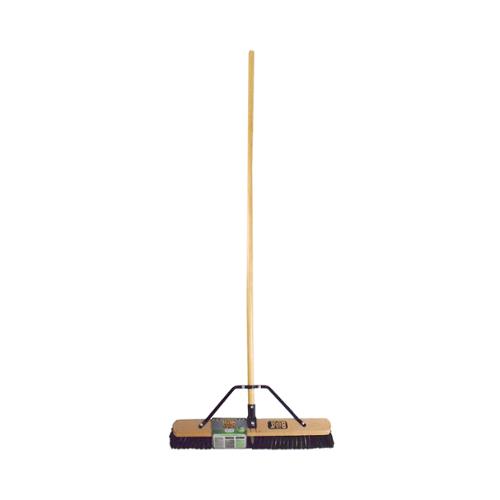 24" Assembled Wood Block Contractor Push Broom-Medium