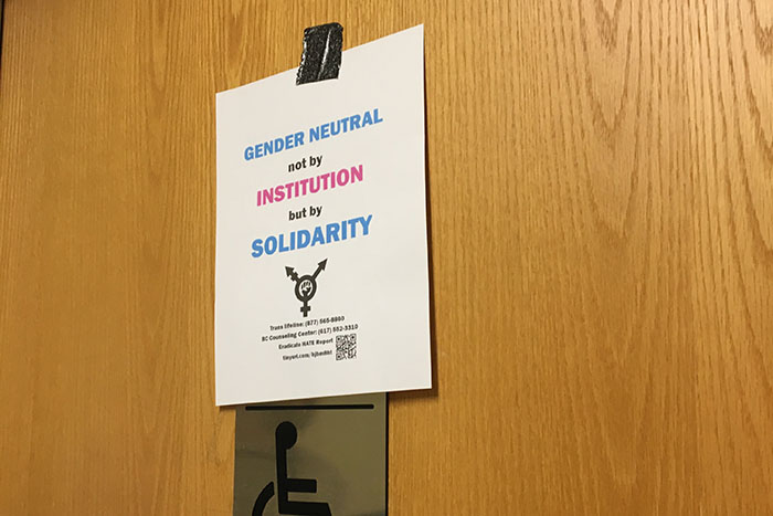 Posters Call for Gender-Neutral Bathrooms on Campus — The Heights