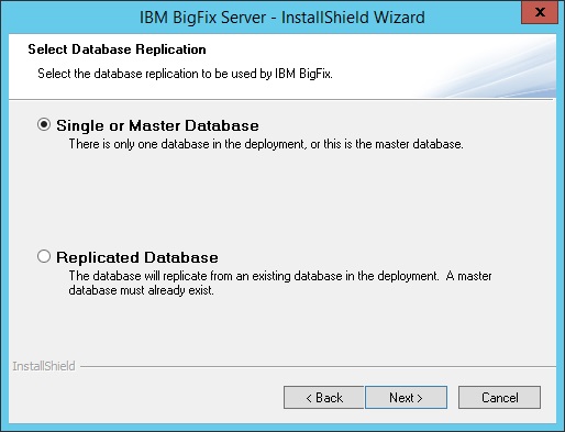 Installing a server with local database