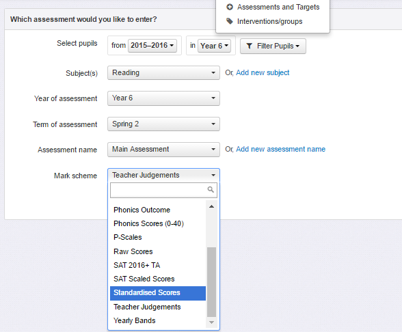 Insight Help Guides - Mark Schemes: Standardised Scores