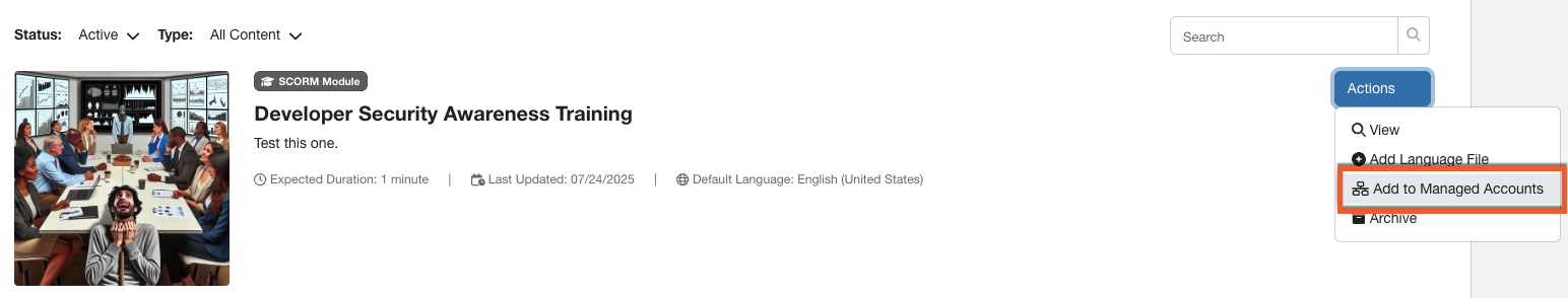 Partner and Multi-Account: Upload Custom Training Content – KnowBe4 Knowledge Base
