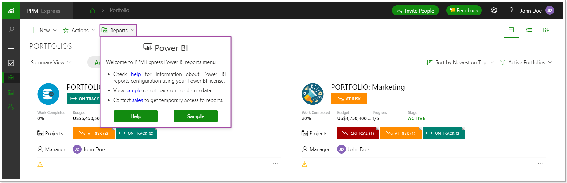 PPM Express Power BI Reports - PPM Express