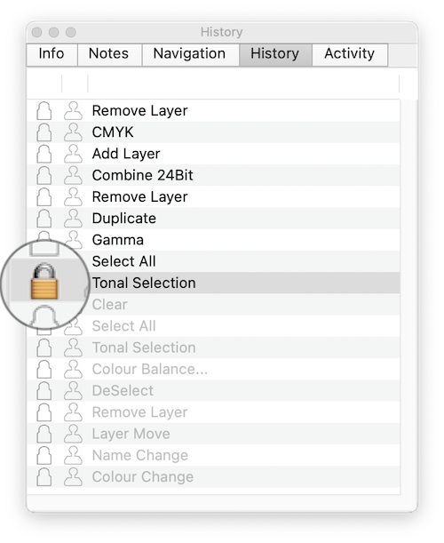 History Window: Multiple undo / redo - AVA
