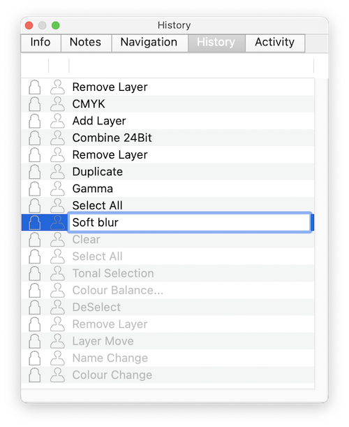 History Window: Multiple undo / redo - AVA