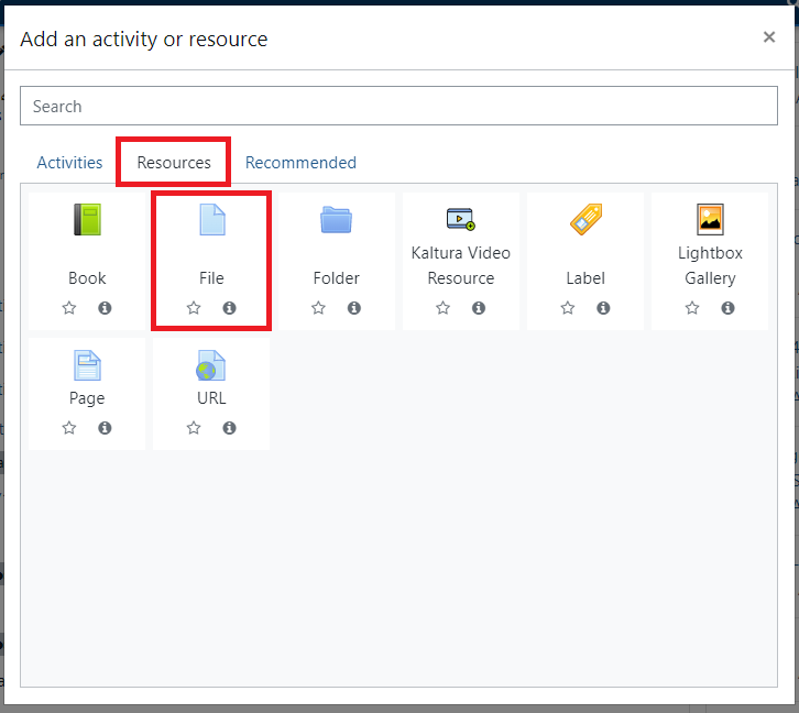 Adding File Resources to Moodle Course Page - Lane Community College