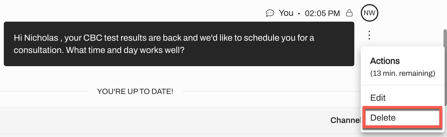 Secure and Unsecure Messages - Artera