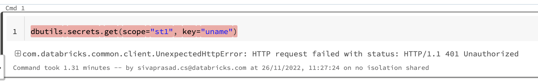 Cannot Access Databricks Secrets When Using A No Isolation Shared 0689