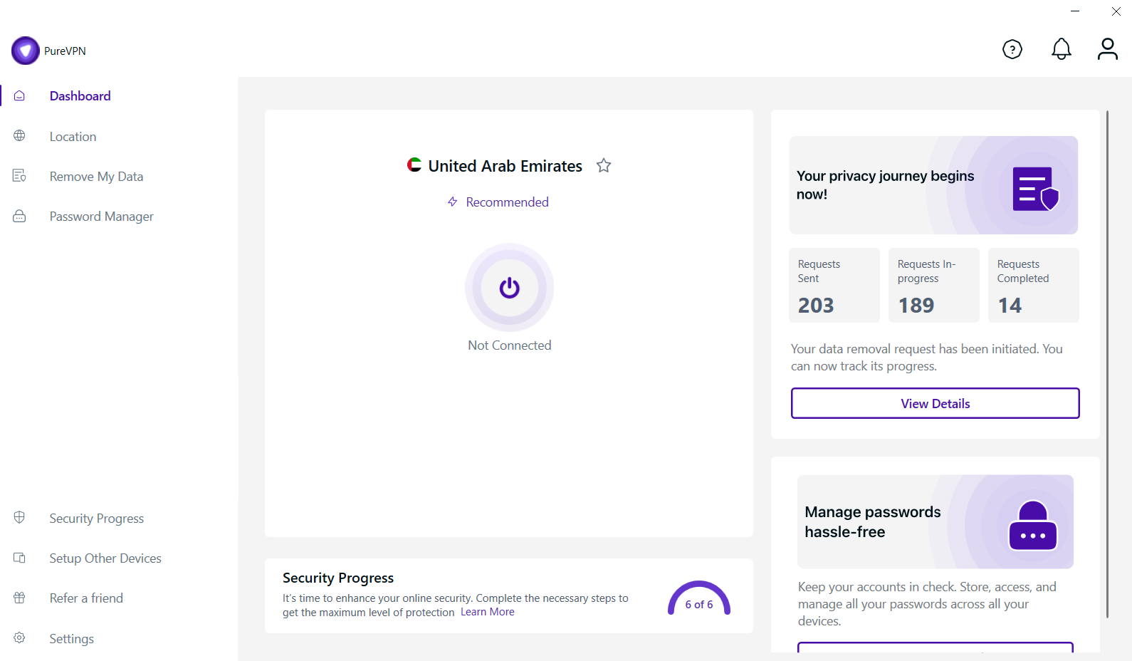 Connect and Manage Locations - PureVPN Windows App - PureSquare