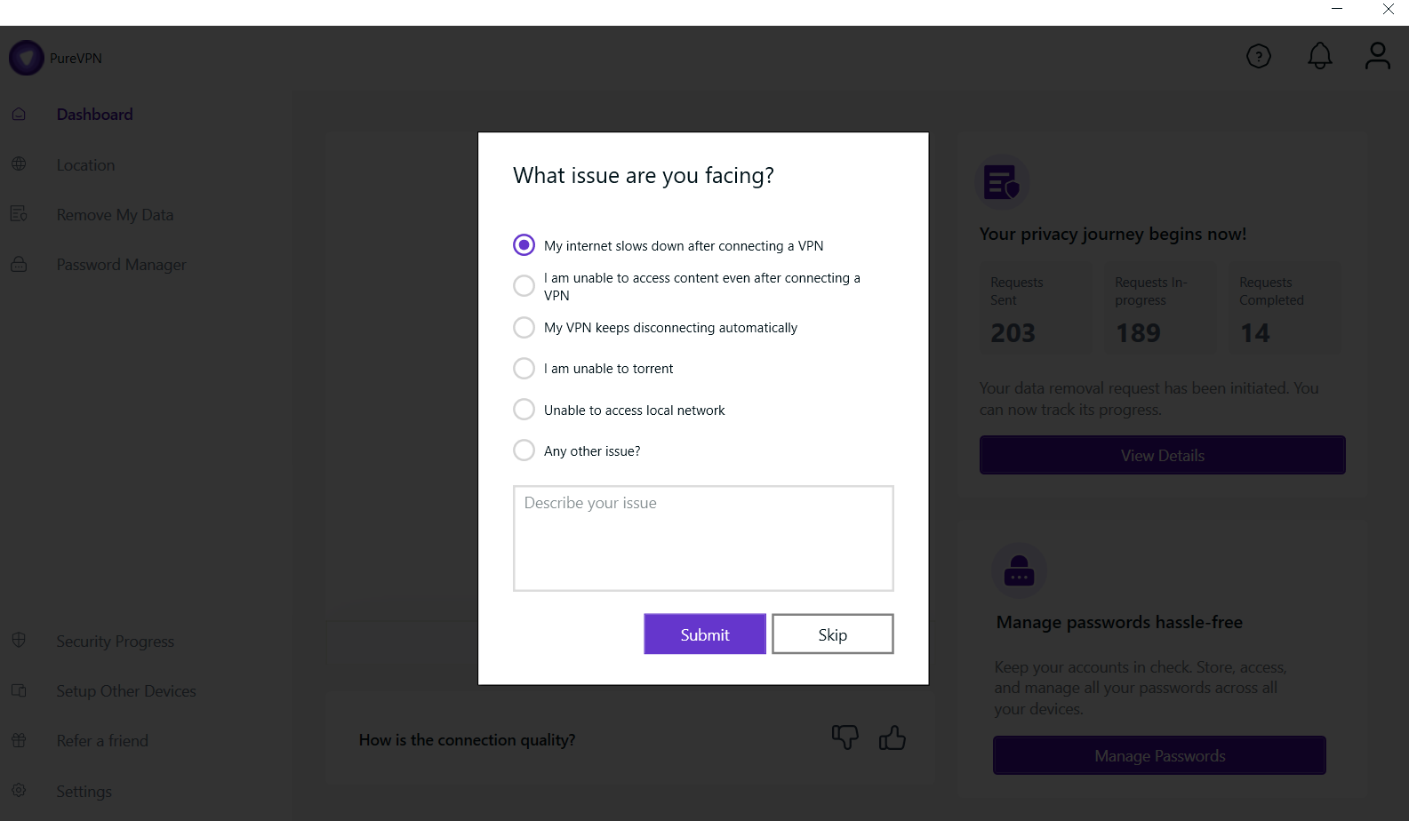 Connect and Manage Locations - PureVPN Windows App - PureSquare