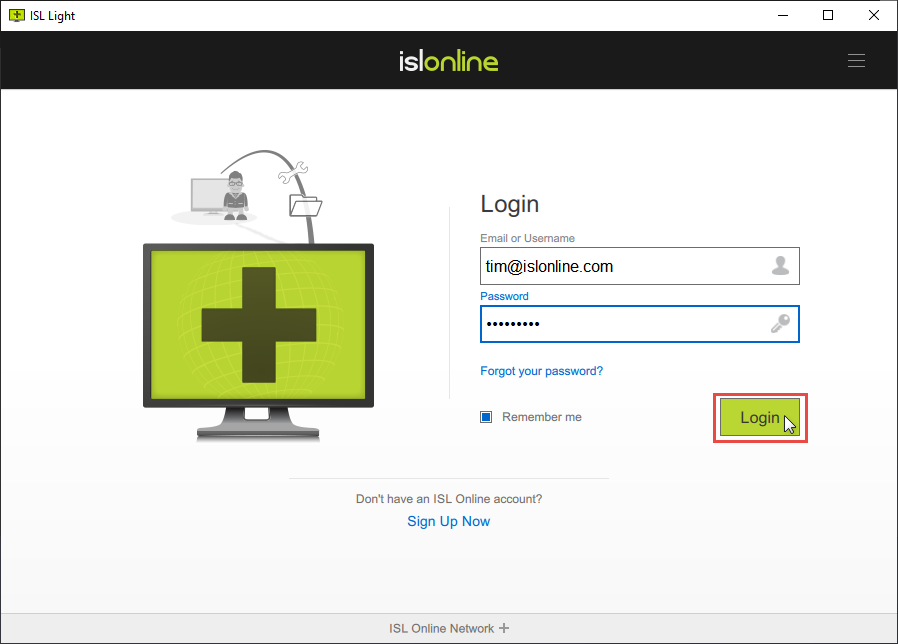 ISL Online — Connect via Desktop App - ISL Light