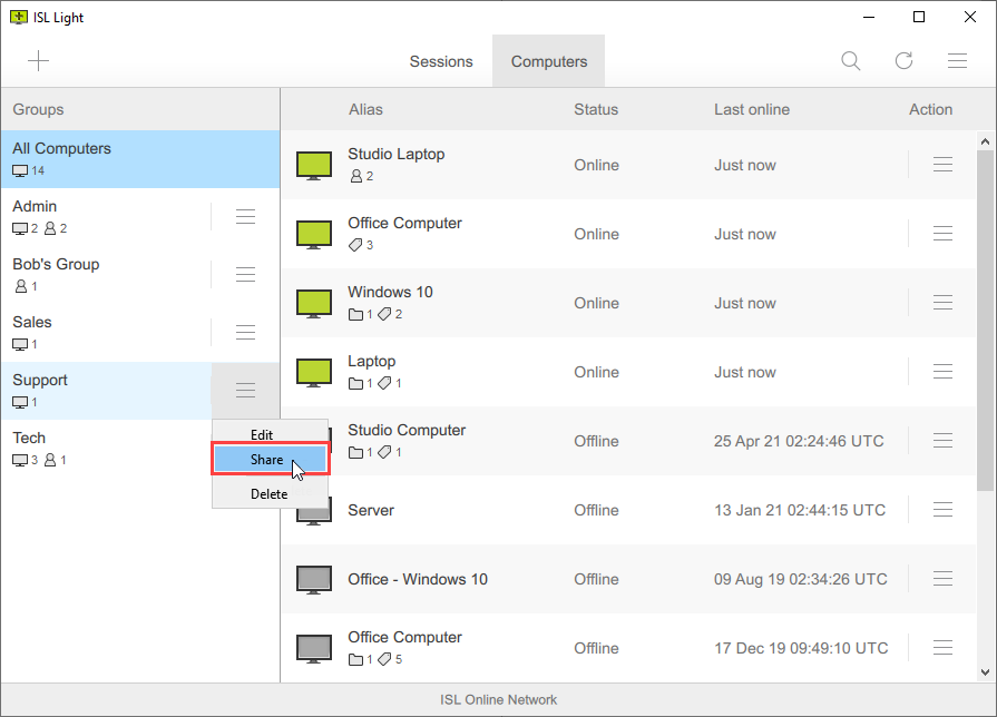 ISL Online — Share Computer Group / Computers