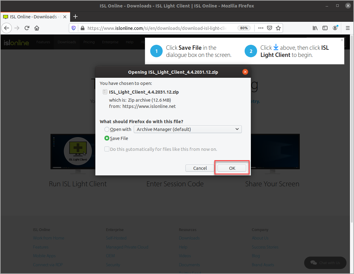 ISL Online — Join via Desktop App - ISL Light Client
