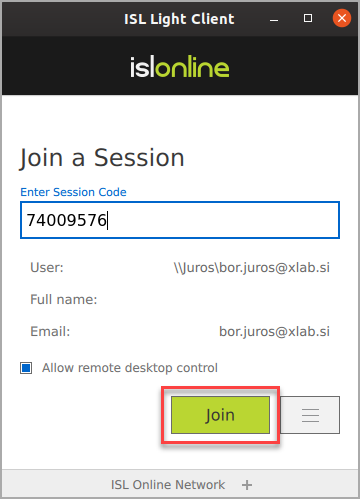 ISL Online — Join via Desktop App - ISL Light Client