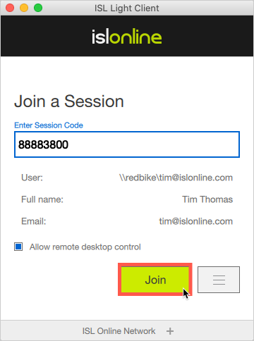 ISL Online — Join via Desktop App - ISL Light Client