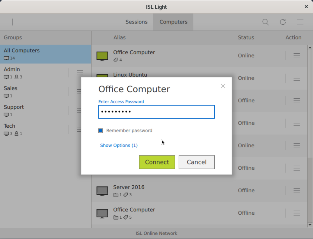 ISL Online — RDP from Linux to Windows (Example)