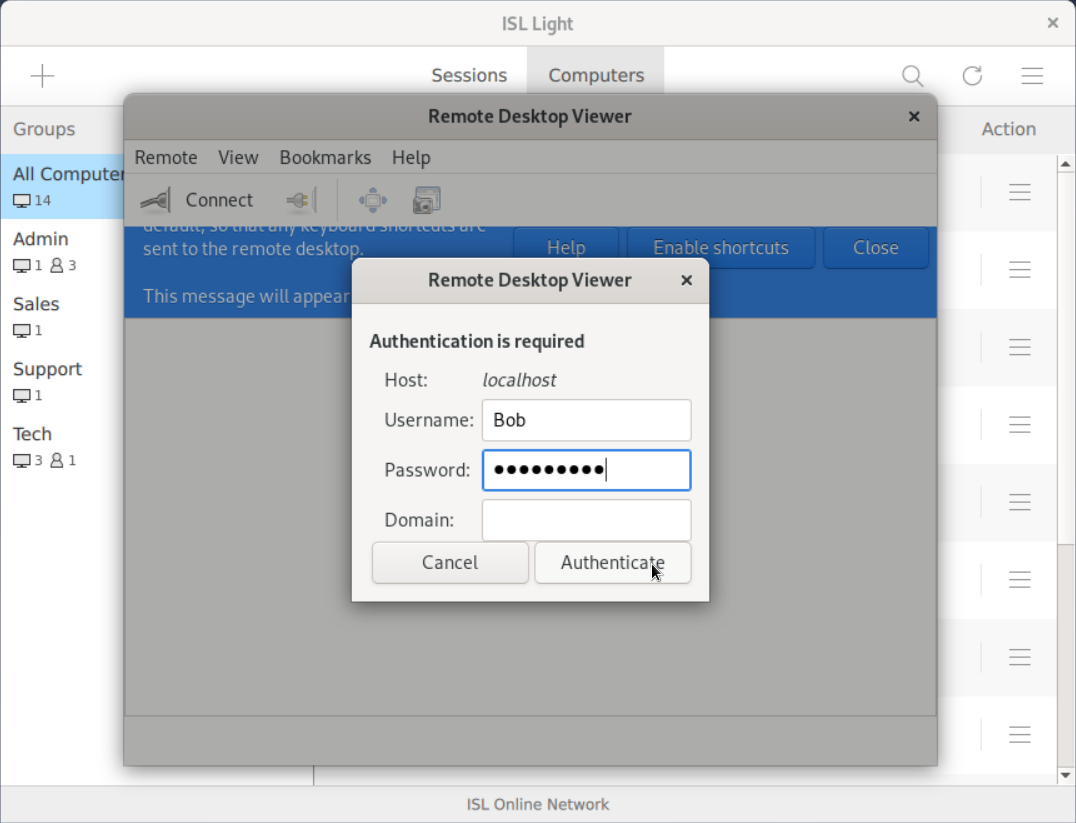 ISL Online — RDP from Linux to Windows (Example)