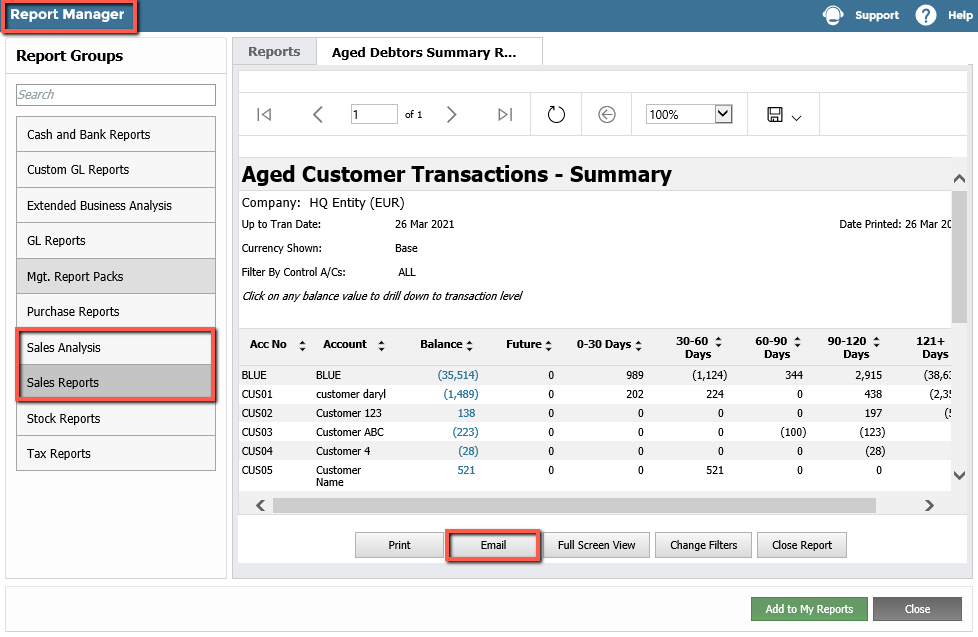 Emailing Sales Invoices and Customer Statements - AccountsIQ