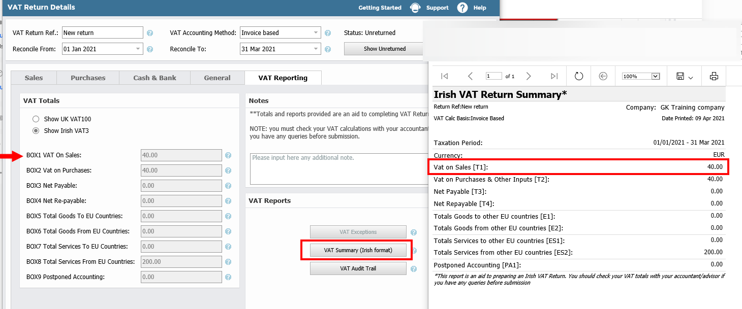 Using EU Reverse Charges on VAT Returns (Ireland) - AccountsIQ