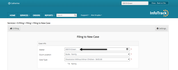 InfoTrack — How to place an order with InfoTrack through Clio