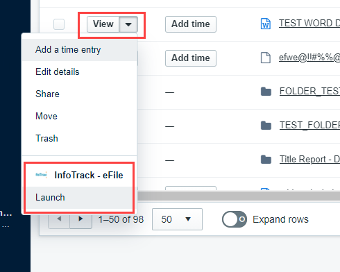 InfoTrack — How to place an order with InfoTrack through Clio