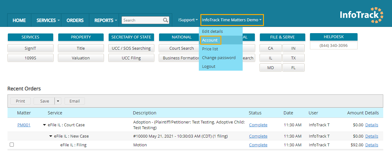 InfoTrack — Troubleshooting your Time Matters integration