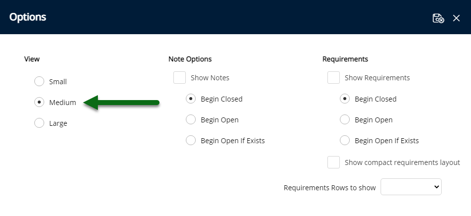 Reservation Screen Display Options — RMS Help Centre