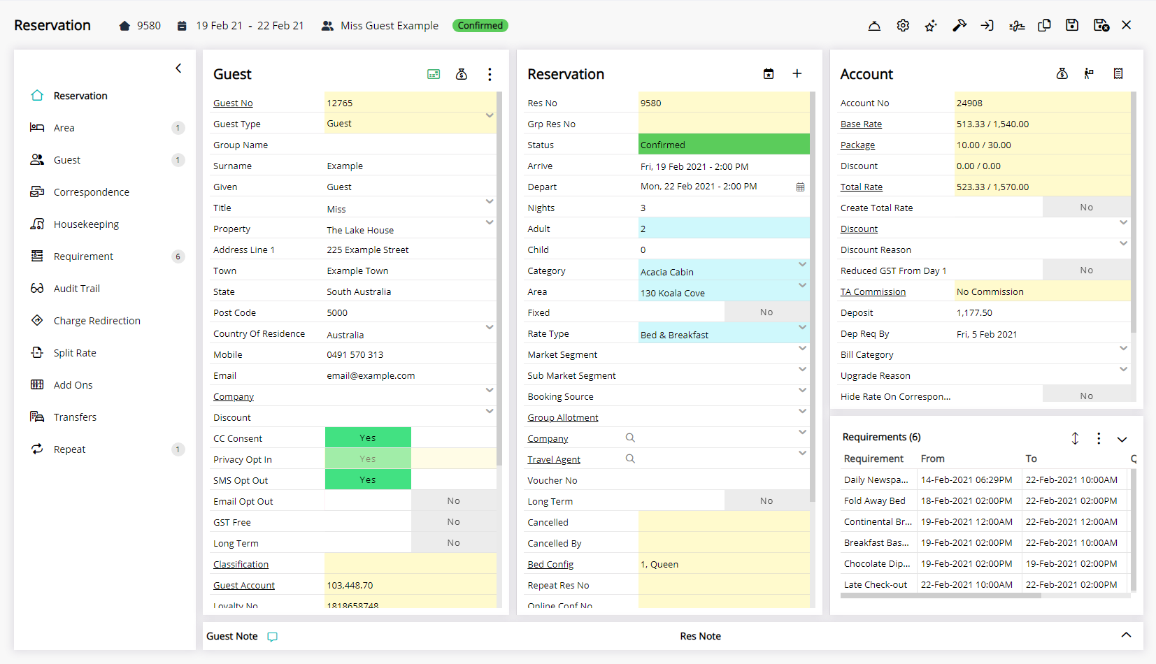 Reservation Screen Display Options — RMS Help Centre