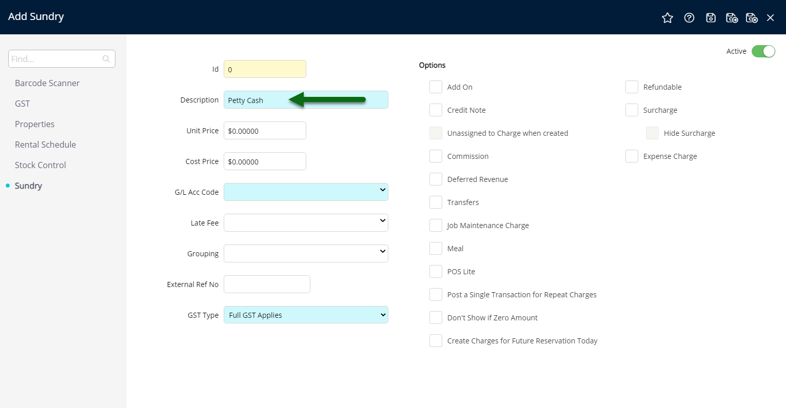 Expense Charge — RMS Help Centre