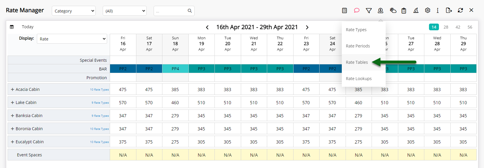 Rate Table Package — RMS Help Centre