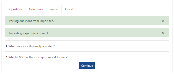 How to import multiple choice questions to the question bank - Learning ...