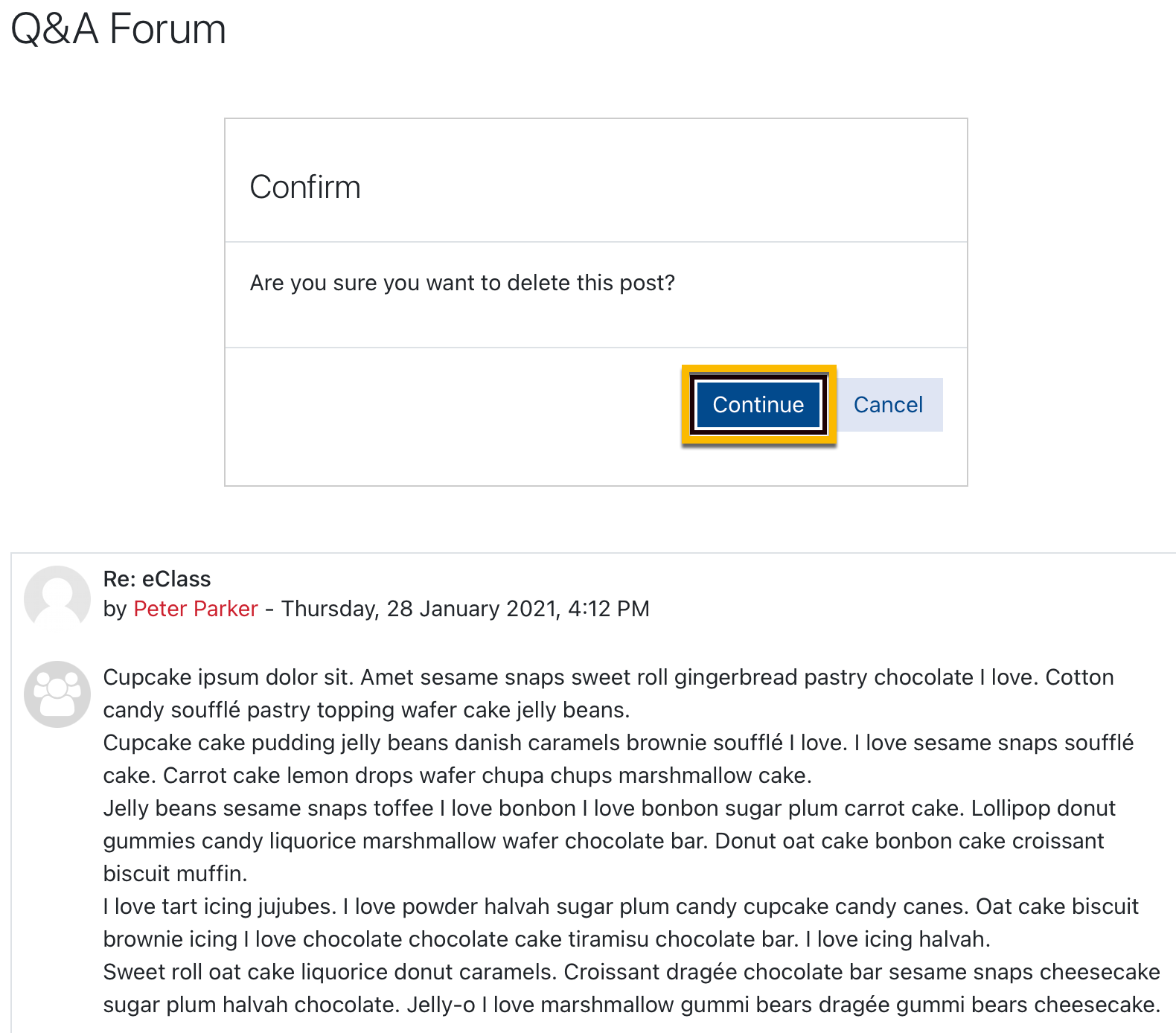 How do I remove a posting from the forum? - Learning Technology Services