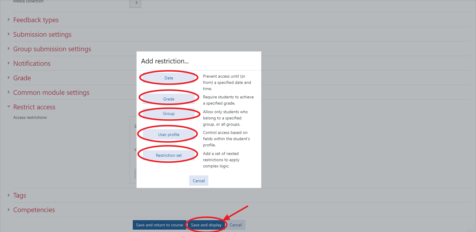 How To Addremove Access Restriction In Moodleeclass Learning