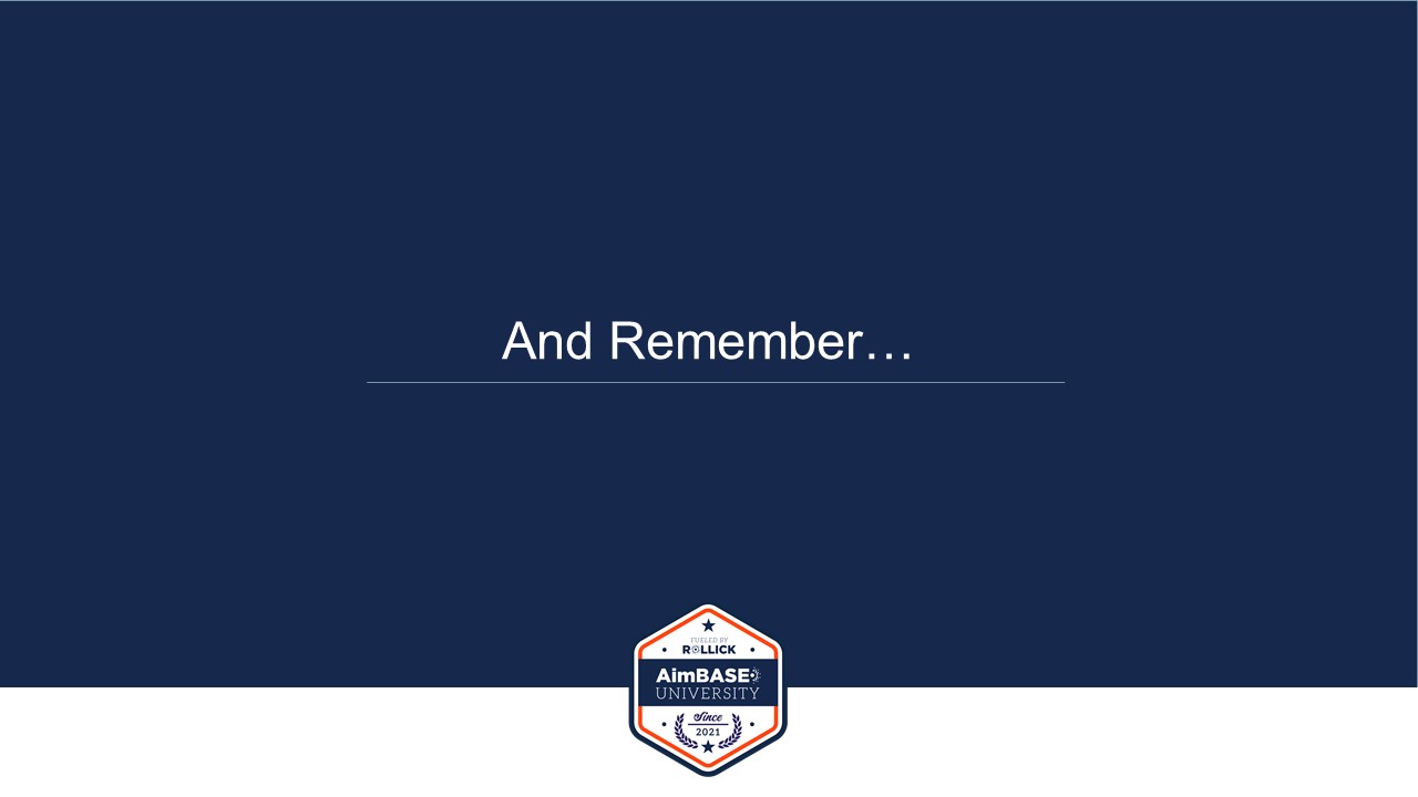 Aimbase 101 - Rollick