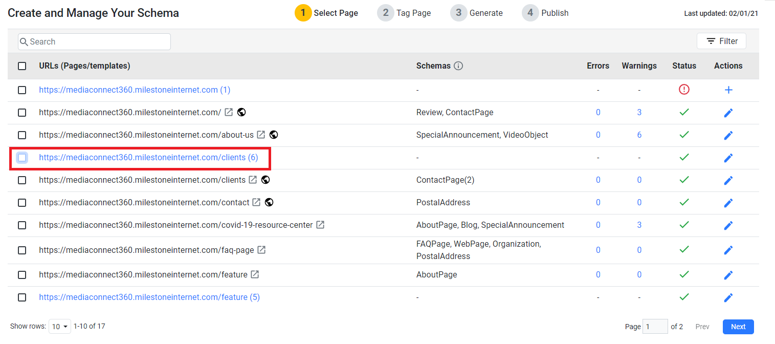 I applied schemas in bulk to a group. Schema didn't get applied to all ...