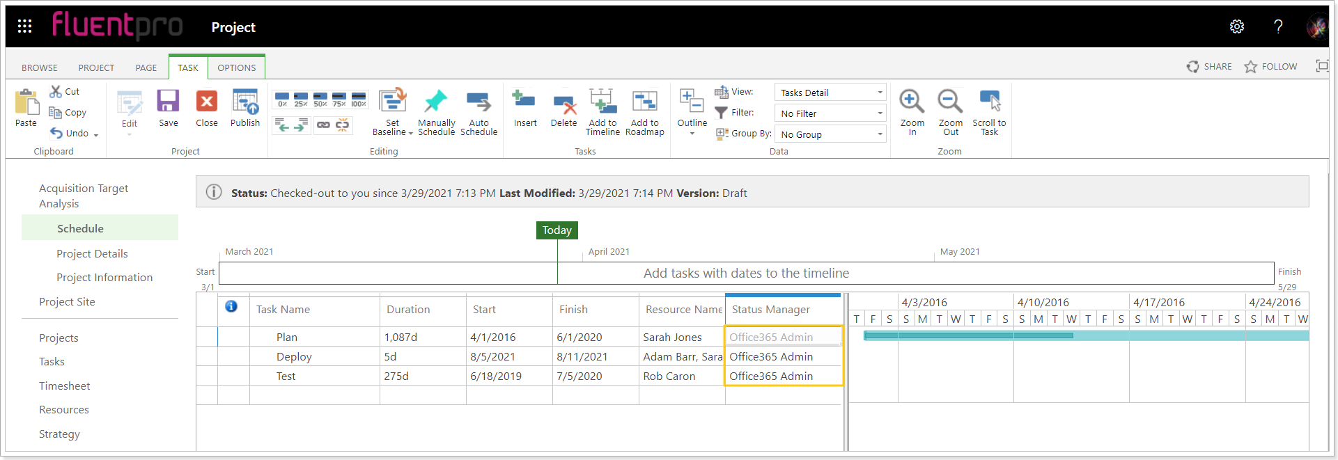 How to update Status Managers for Master Projects (workaround) - FluentPro