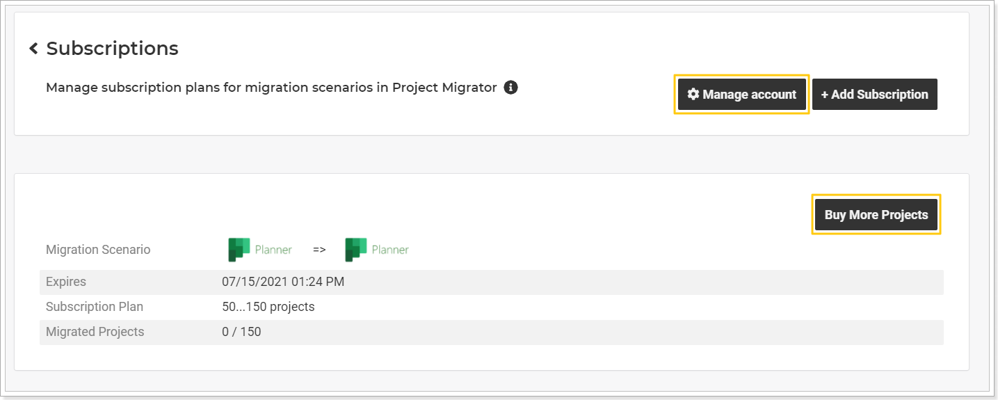 How To Add A Subscription To Project Migrator Fluentpro